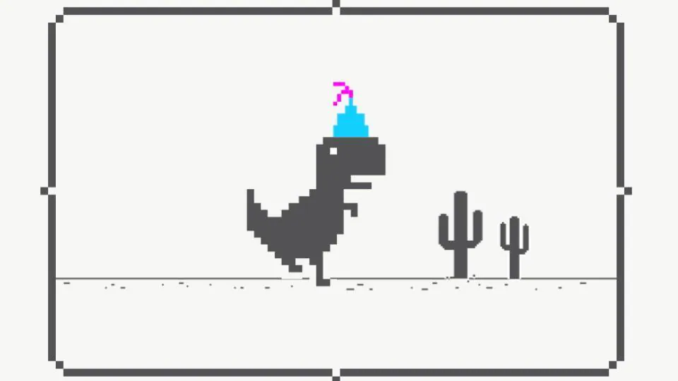 Jeu du dinosaure de Chrome : 10e Anniversaire — Jouez sur elgooG