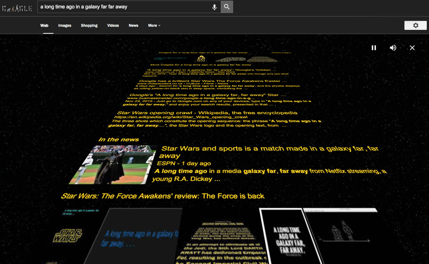 Intro de Star Wars de Google — Jugar en elgooG